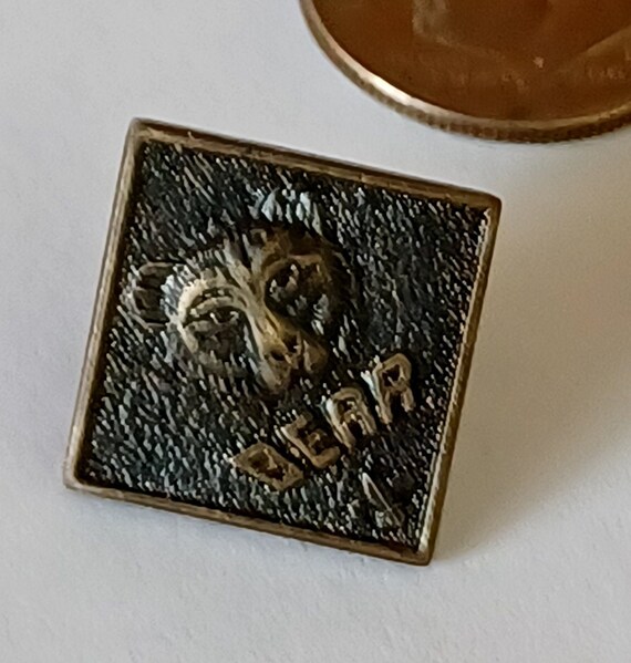 Vintage Boy Cub Scouts Bear Rank Lapel Hat Tie Pin So… - Gem