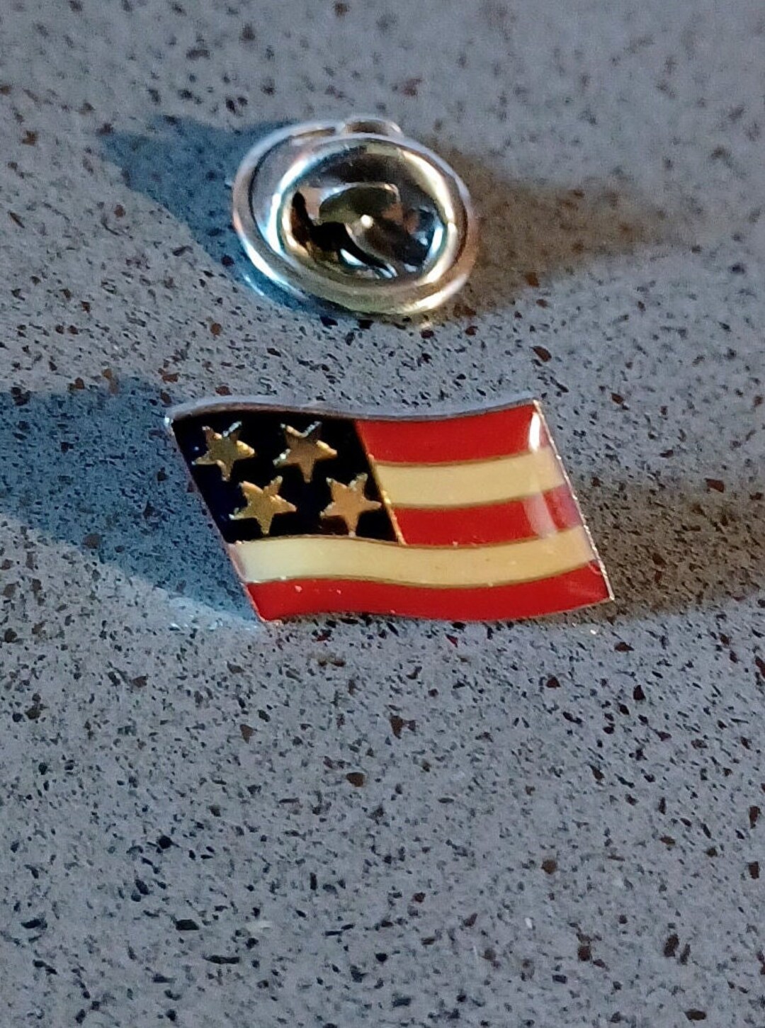 Vintage Waving USA Flag 4 Star Miniature United States of America Lapel ...