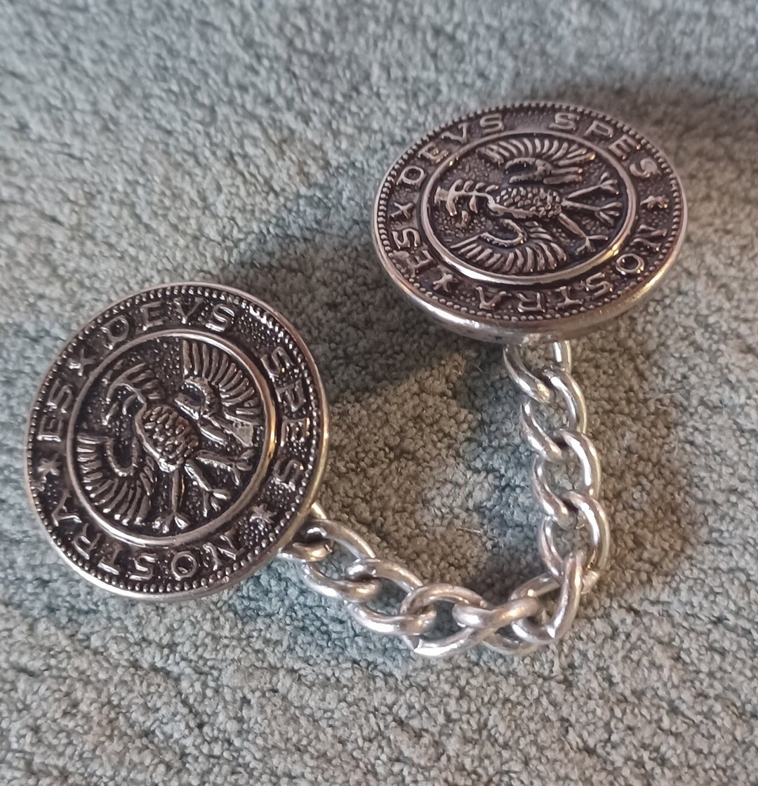 Vintage Hessian Soldier Button Es Devs Spes Nostra Silver Tone Sweater ...