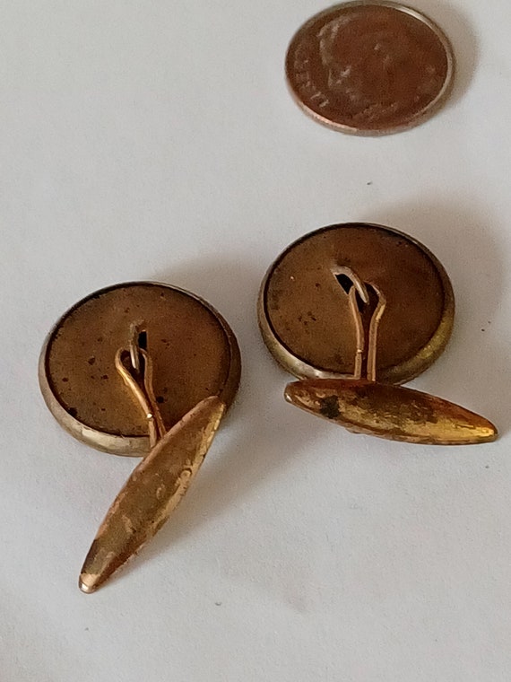 Brass Tone Antique Automobile Vintage Pair Cuff Links… - Gem