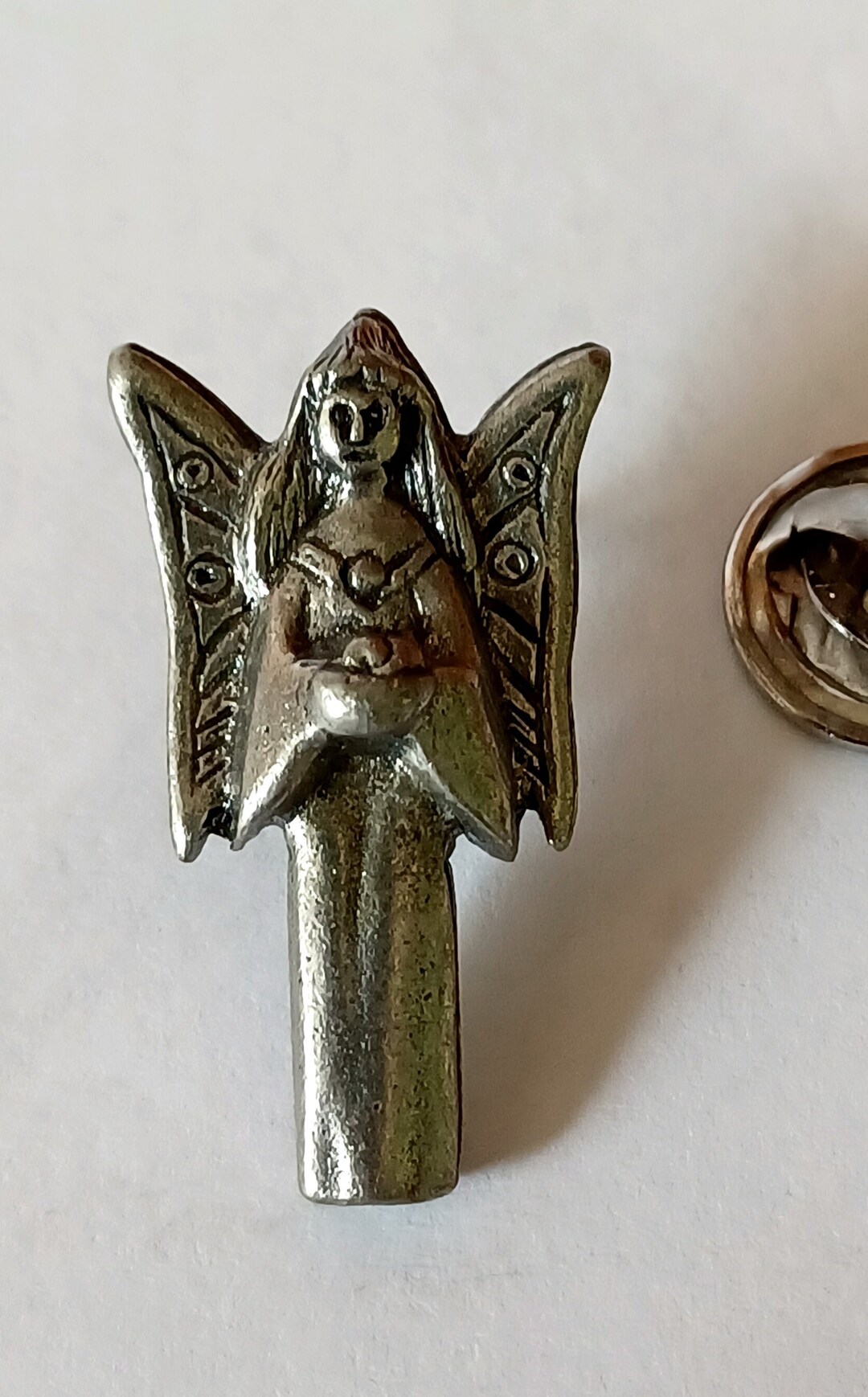 Guardian Angel Pewter Tone Jim Clift Wings Lapel Hat Tie Pin Souvenir ...