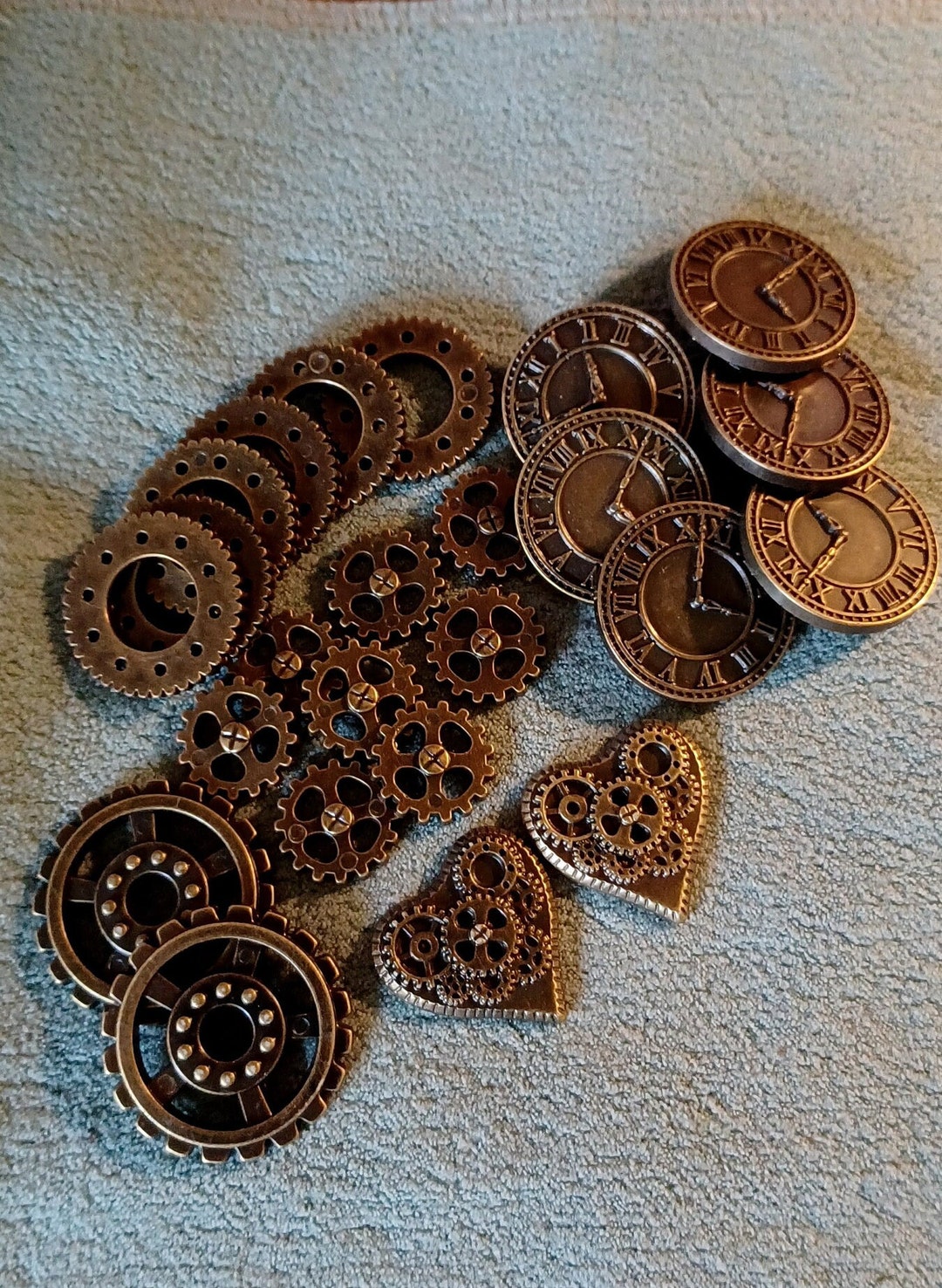 Steampunk Themed Brass/bronze Tone Plastic Resin 2 Hole/shank Buttons ...
