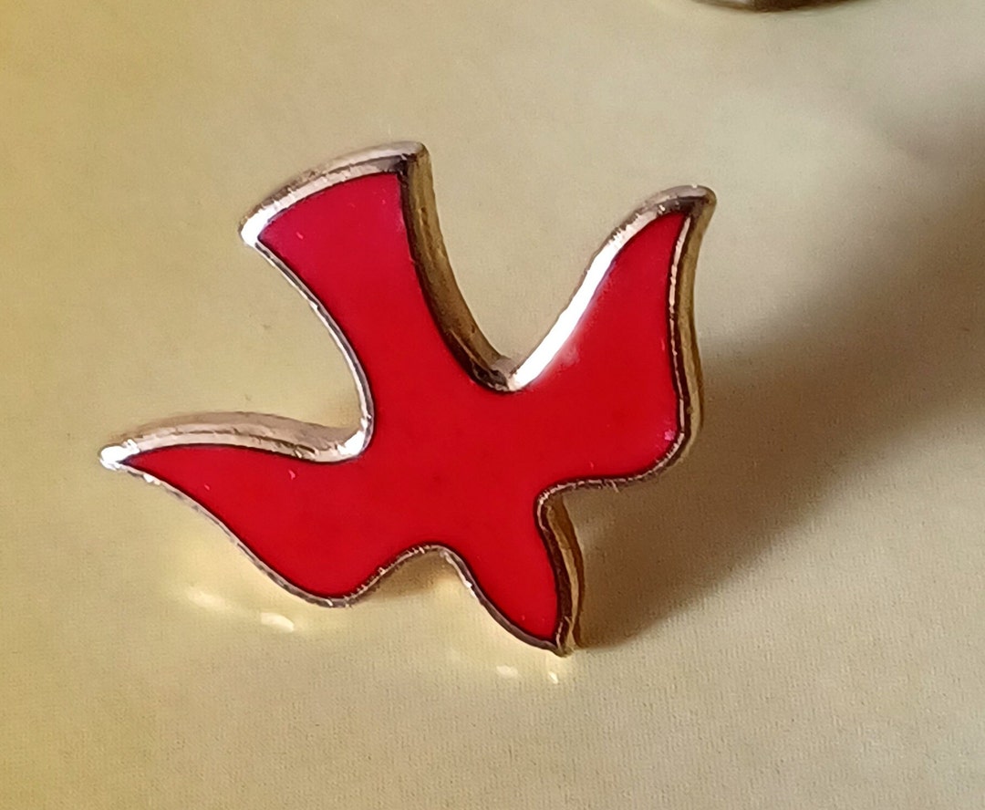 Red Enamel Peace Dove Lapel Tie Hat Pin Souvenir 2036 - Etsy