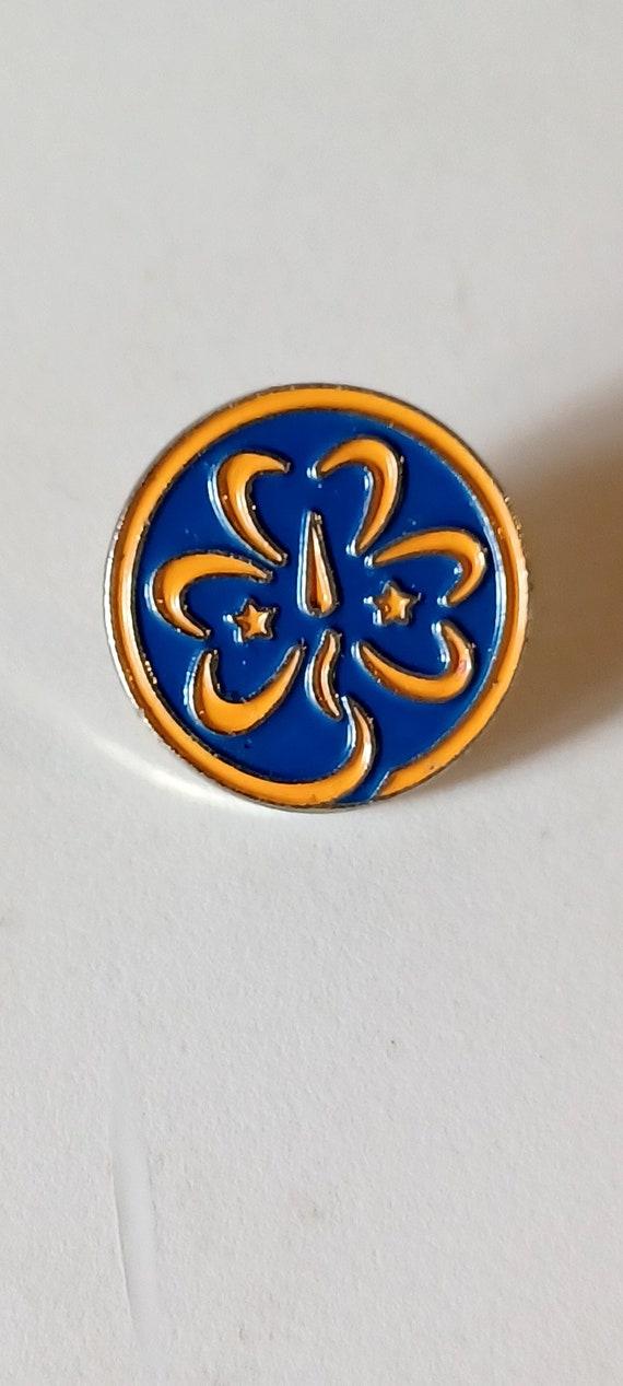 Vintage Girl Scouts World Trefoil Blue Orange Uniform… - Gem