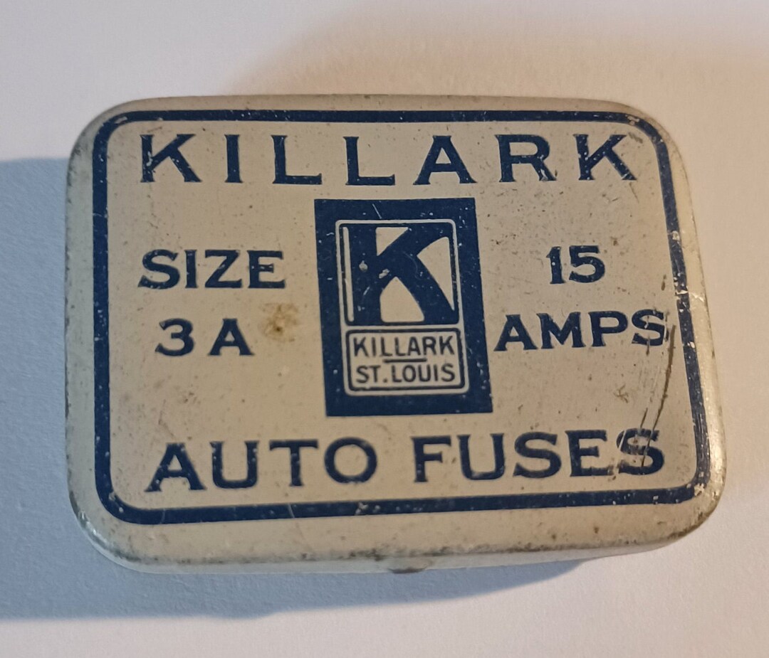 Vintage Killark Auto Fuses Size 3A 15 Amps Small Metal Box Container ...