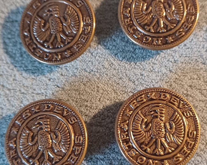 Vintage Hessian Soldier Button Es Devs Spes Nostra Brass Tone Shank ...