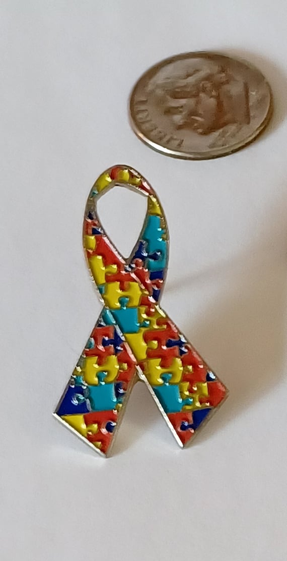 Autism awareness puzzle ribbon - Gem