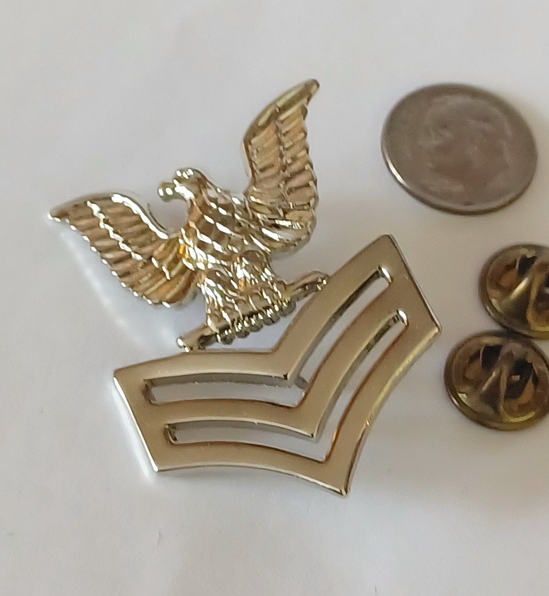 Vintage Navy 1st Class Left Facing Crow Silver Tone Lapel Hat Tie Pin ...