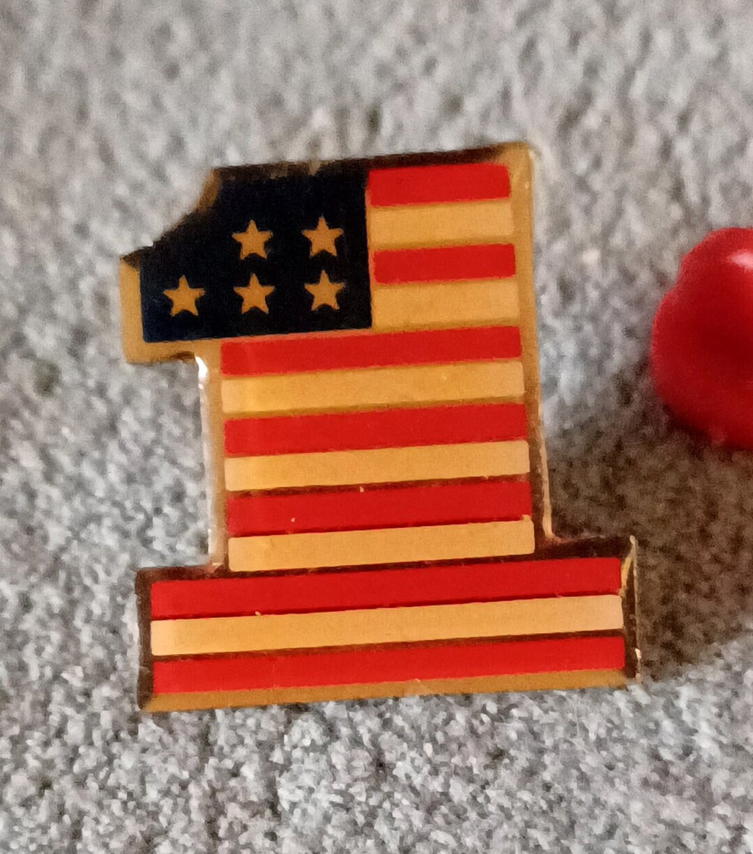 Vintage American Flag Number One America First Patriotic Lapel Hat Tie ...
