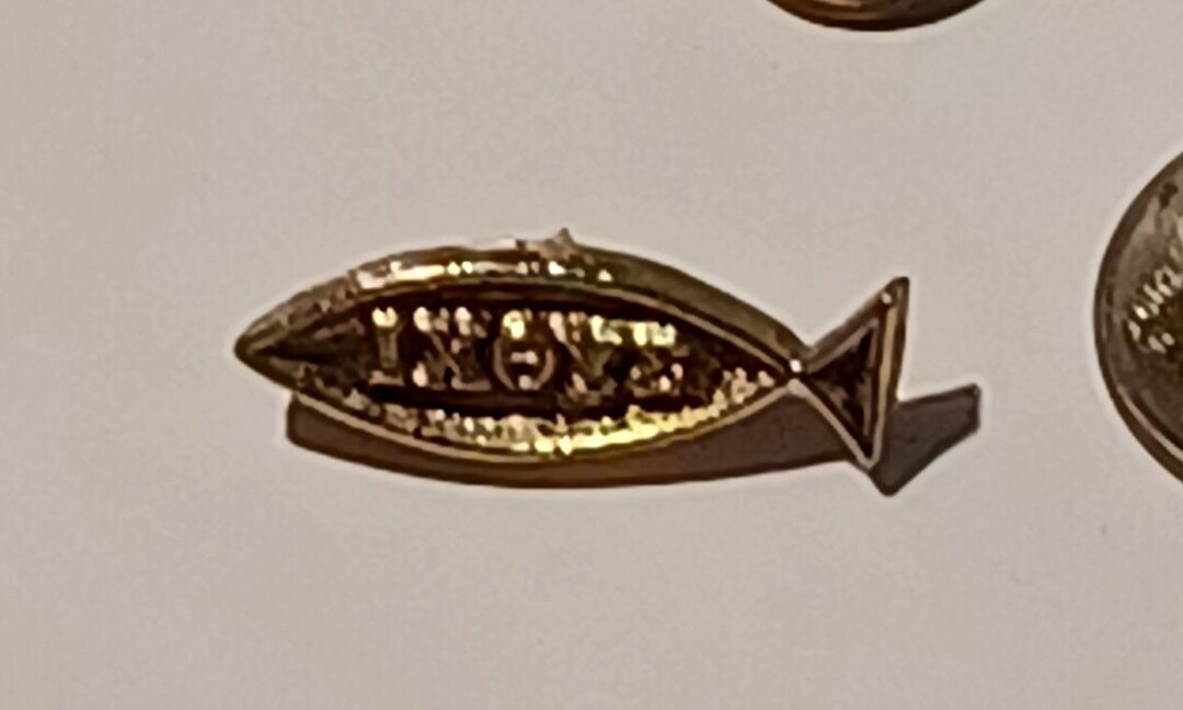 Ichthus Fish IXOYE Greek Jesus Religious Lapel Hat Tie Pin Souvenir ...