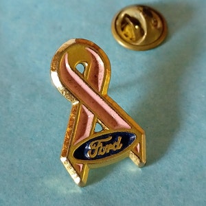 Ford Motor Pink Ribbon Breast Cancer Awareness Lapel Hat Tie Pin ...