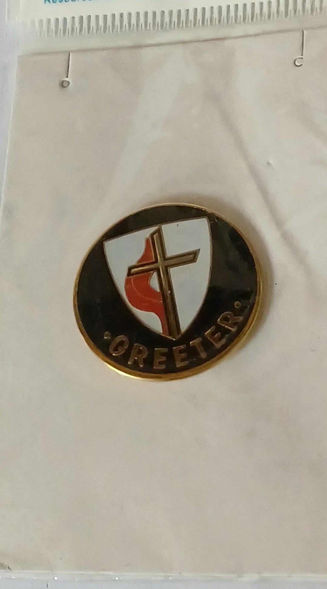 United Methodist Greeter Cokesbury Lapel Hat Tie Pin Souvenir NIB 1985 ...