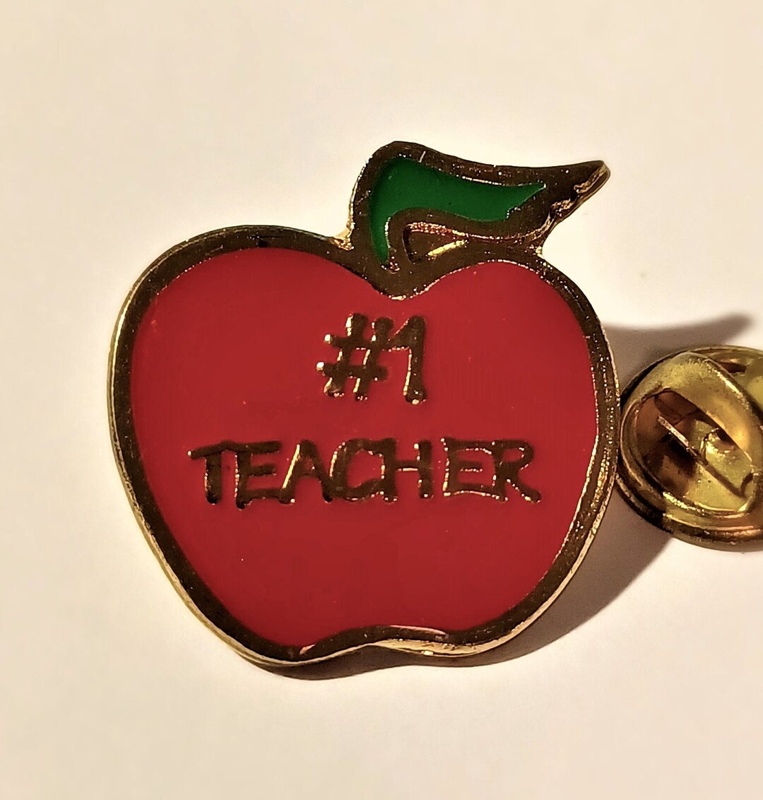 Number One Teacher #1 Teacher Apple Lapel/hat Pin Souvenir Novelty 0969 ...