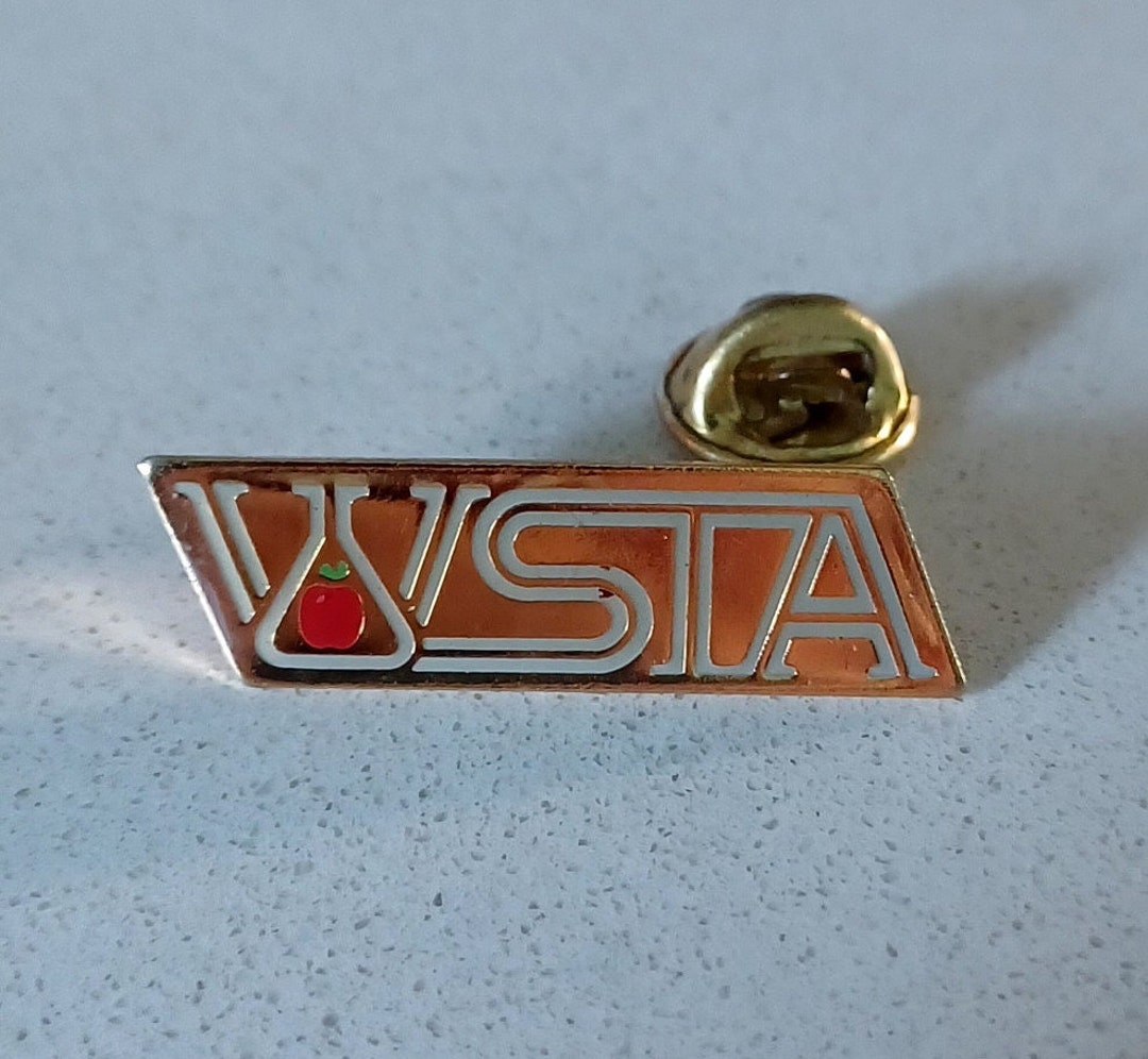Vintage WSTA Beaker Apple Logo Lapel Hat Tie Pin Souvenir 1018 - Etsy