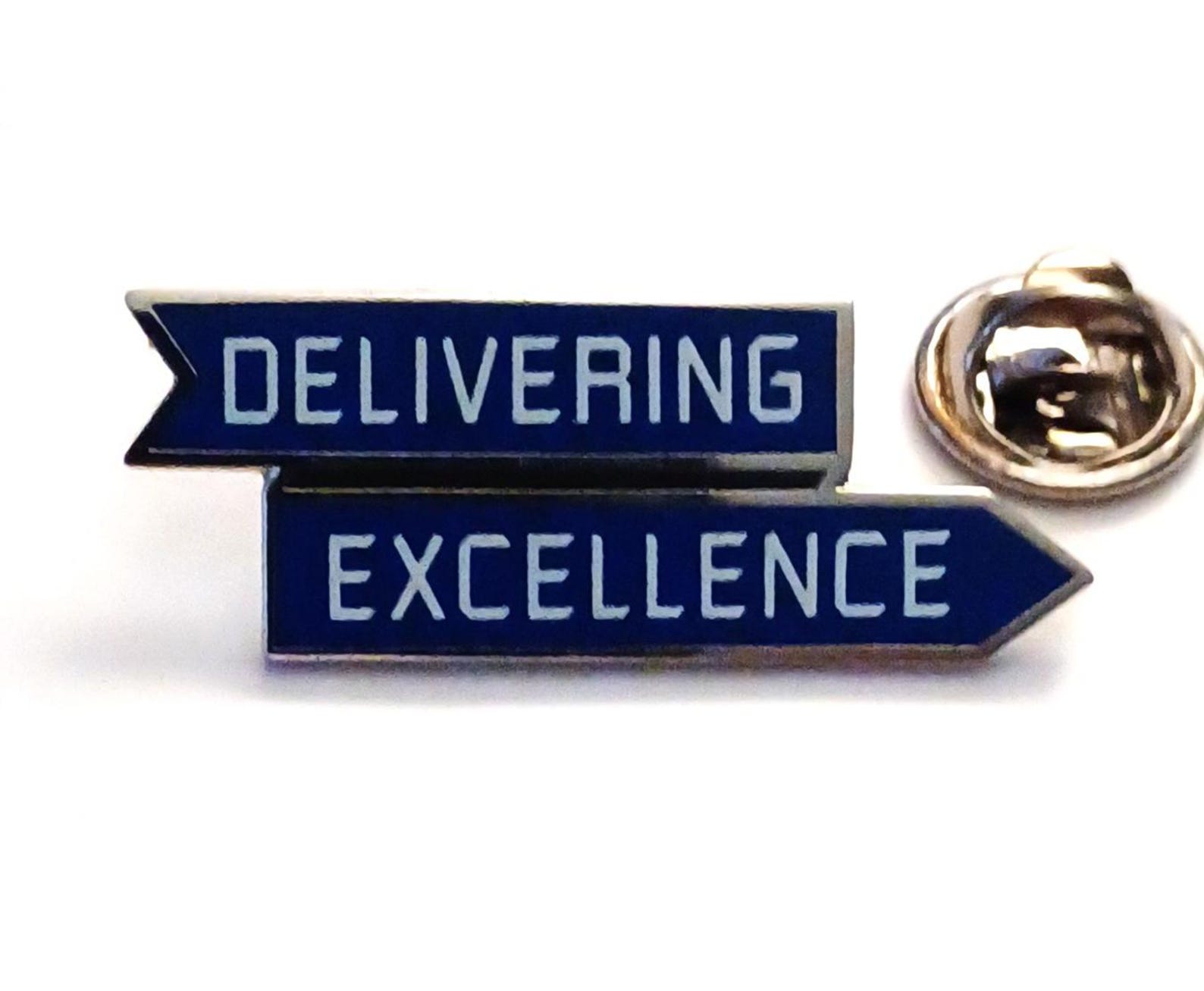 Vintage Delivering Excellence Award Ribbon Lapel Hat Tie Pin Souvenir ...