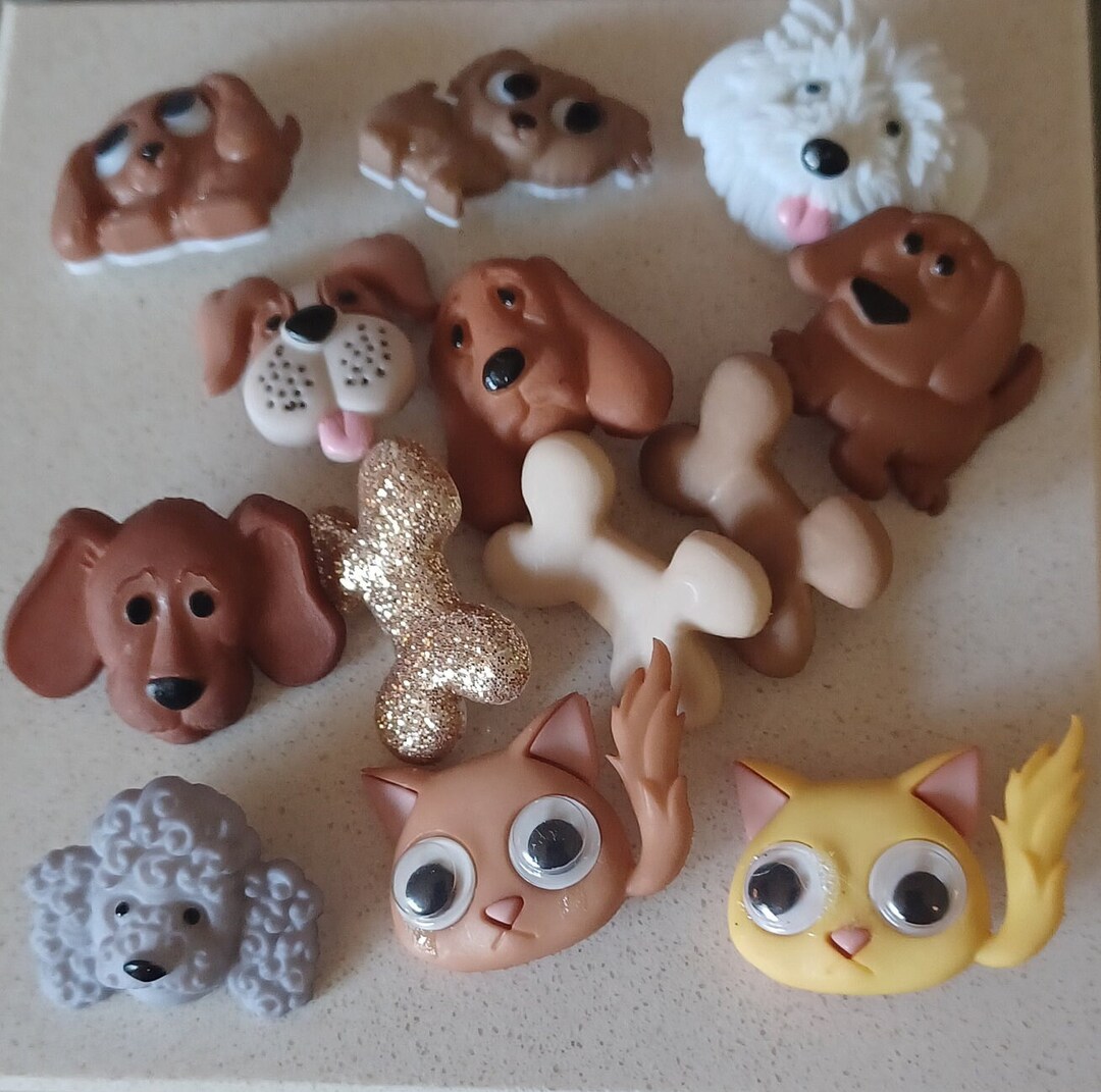 Vintage Plastic Dog Puppy Bones Cat Kitty Kitten Shank Buttons (13 ...