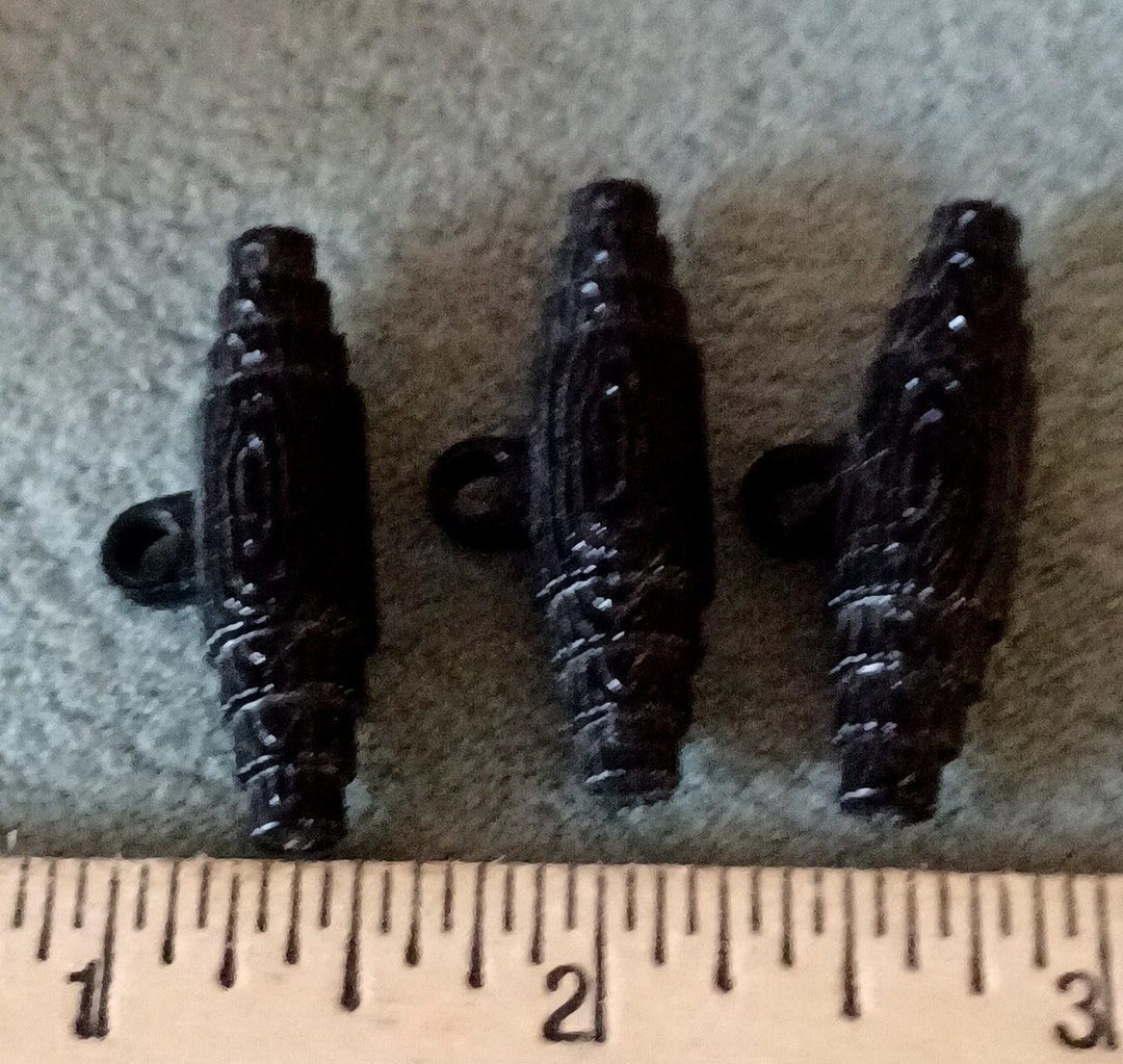 Vintage Plastic Faux Wood Grain Black Toggle Shank Buttons (3) 0070 - Etsy