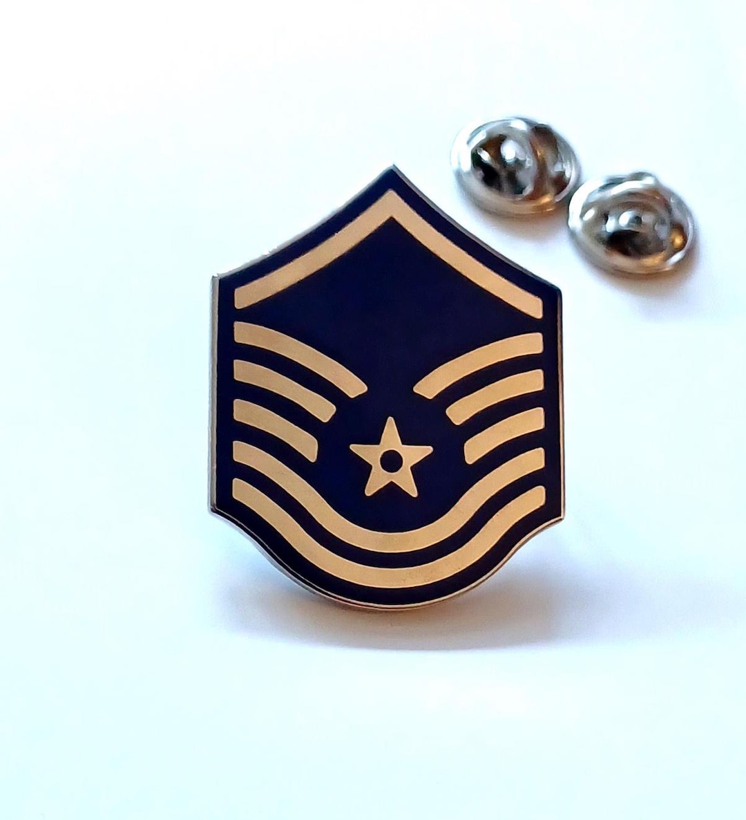 Vintage Air Force Silver Tone Chevron Master Sergeant Lapel Hat Tie Pin ...