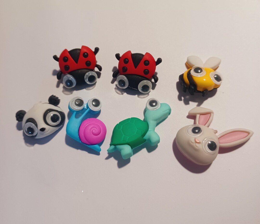 Google Eyed Buttons Panda Snail Turtle, Bunny Rabbit, Lady Bugs, Bumble ...
