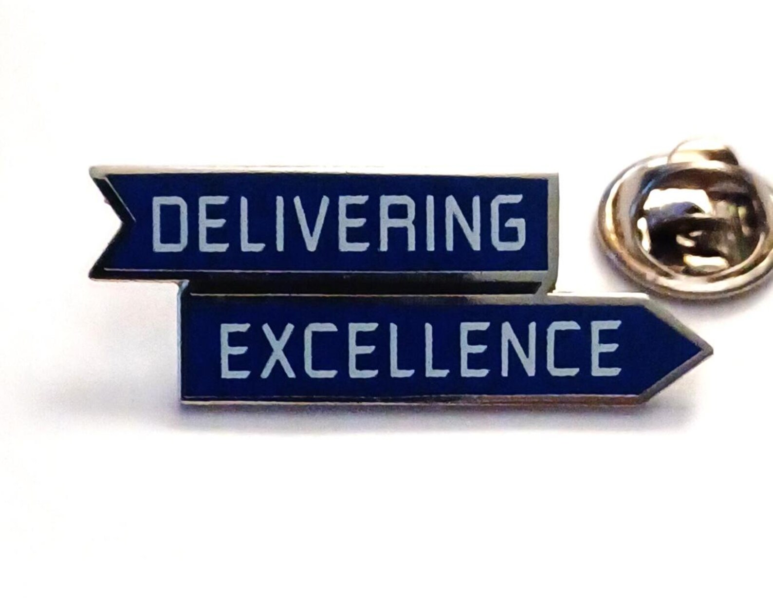 Vintage Delivering Excellence Award Ribbon Lapel Hat Tie Pin Souvenir ...