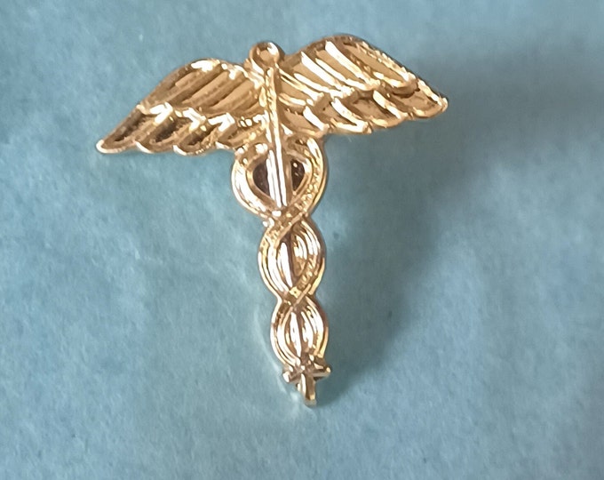 Caduceus Medical Symbol Gold Tone Lapel Hat Tie Pin Souvenir 1236 - Etsy
