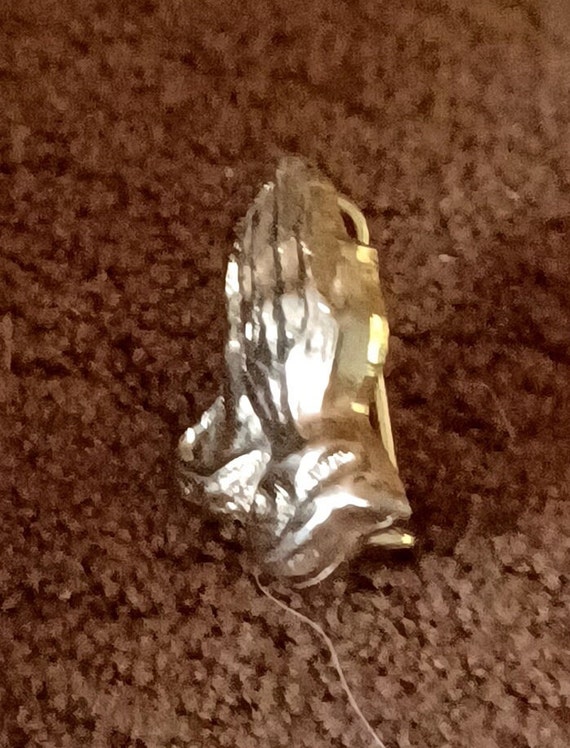 Vintage Gold Tone Miniature Praying Hands Christian R… - Gem