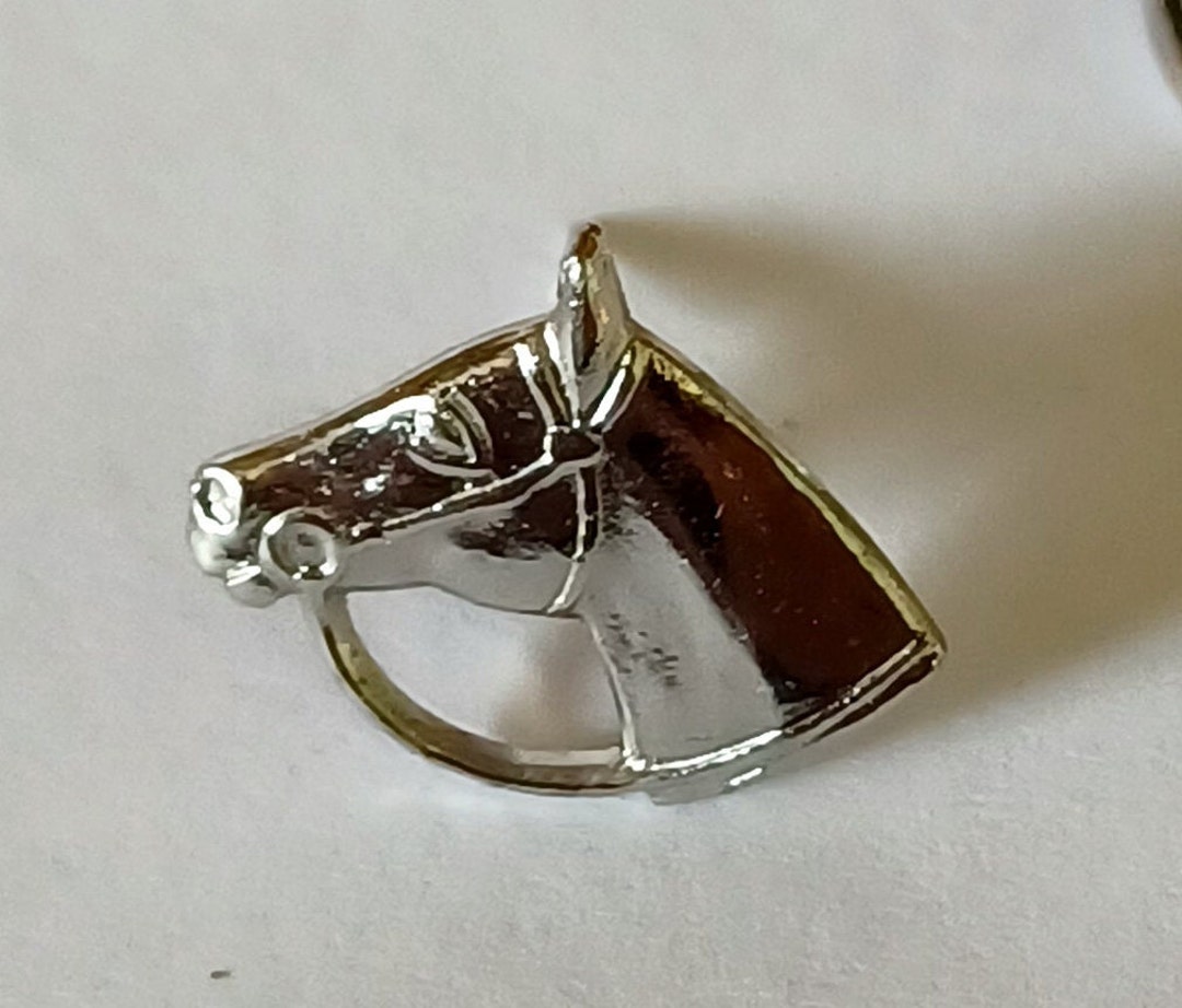 Glode Signed Silver Horse Head Equine Equestrian Lapel Hat Tie Pin ...
