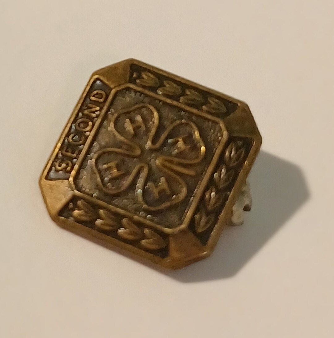 Vintage 4H Second Membership Award Cloverleaf Lapel/ha0t Pin Souvenir ...