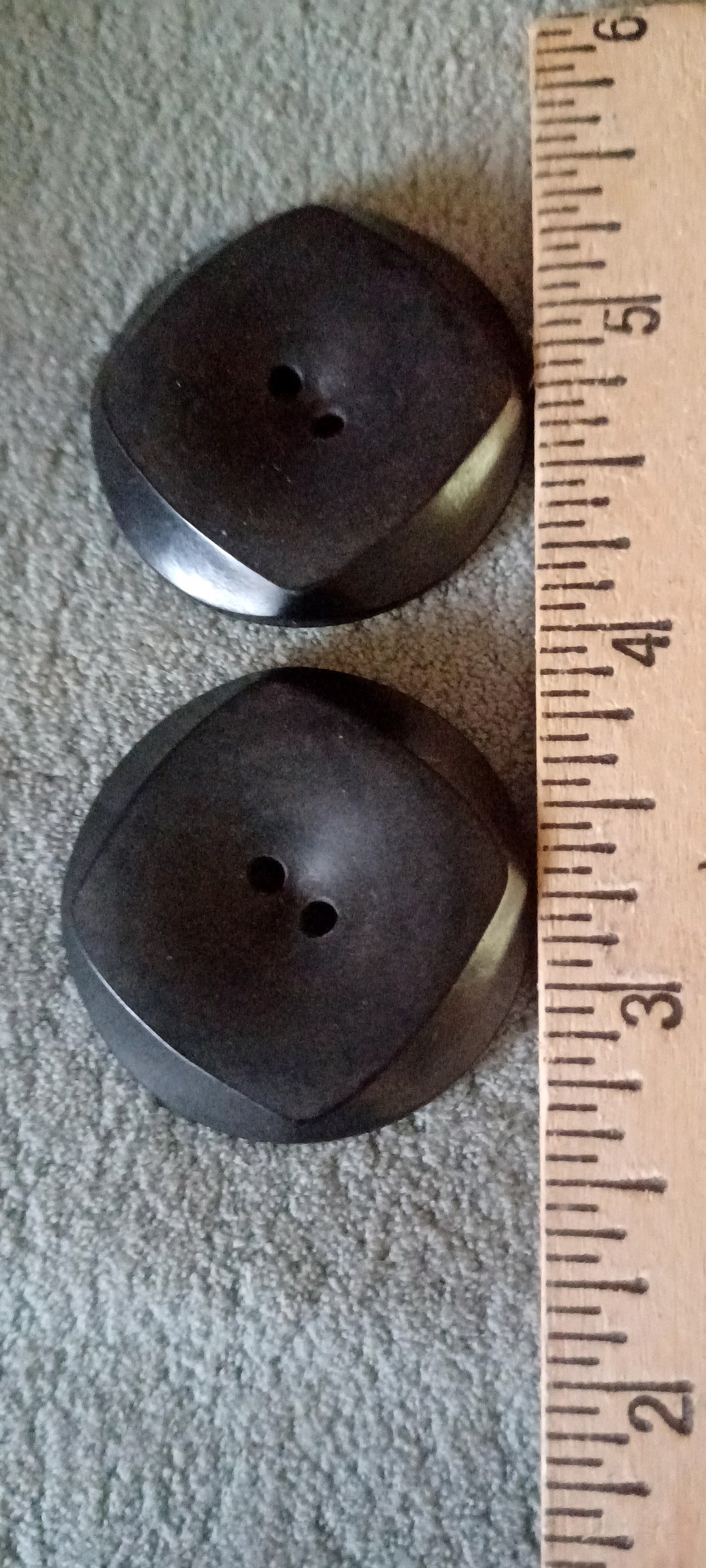 Vintage Black Round Square Design Large Two Hole Plastic Buttons (2 ...