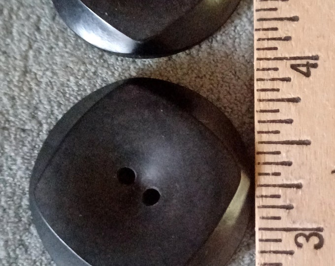 Vintage Black Round Square Design Large Two Hole Plastic Buttons (2 ...