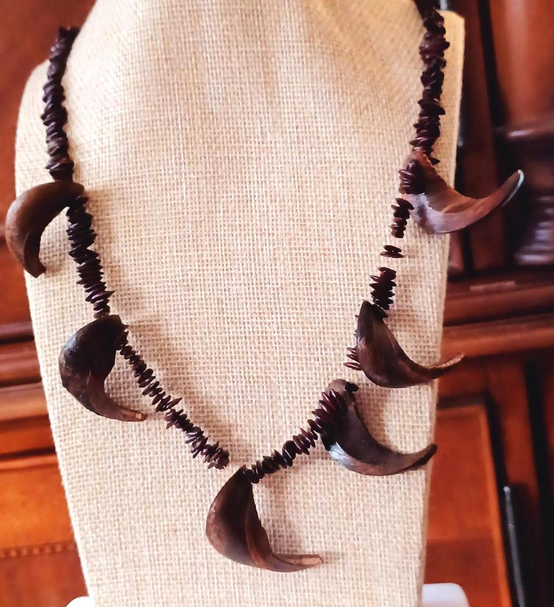 Vintage 1960s Apple Seed Brown Nut Shell Tribal Boho Bohemian Style ...