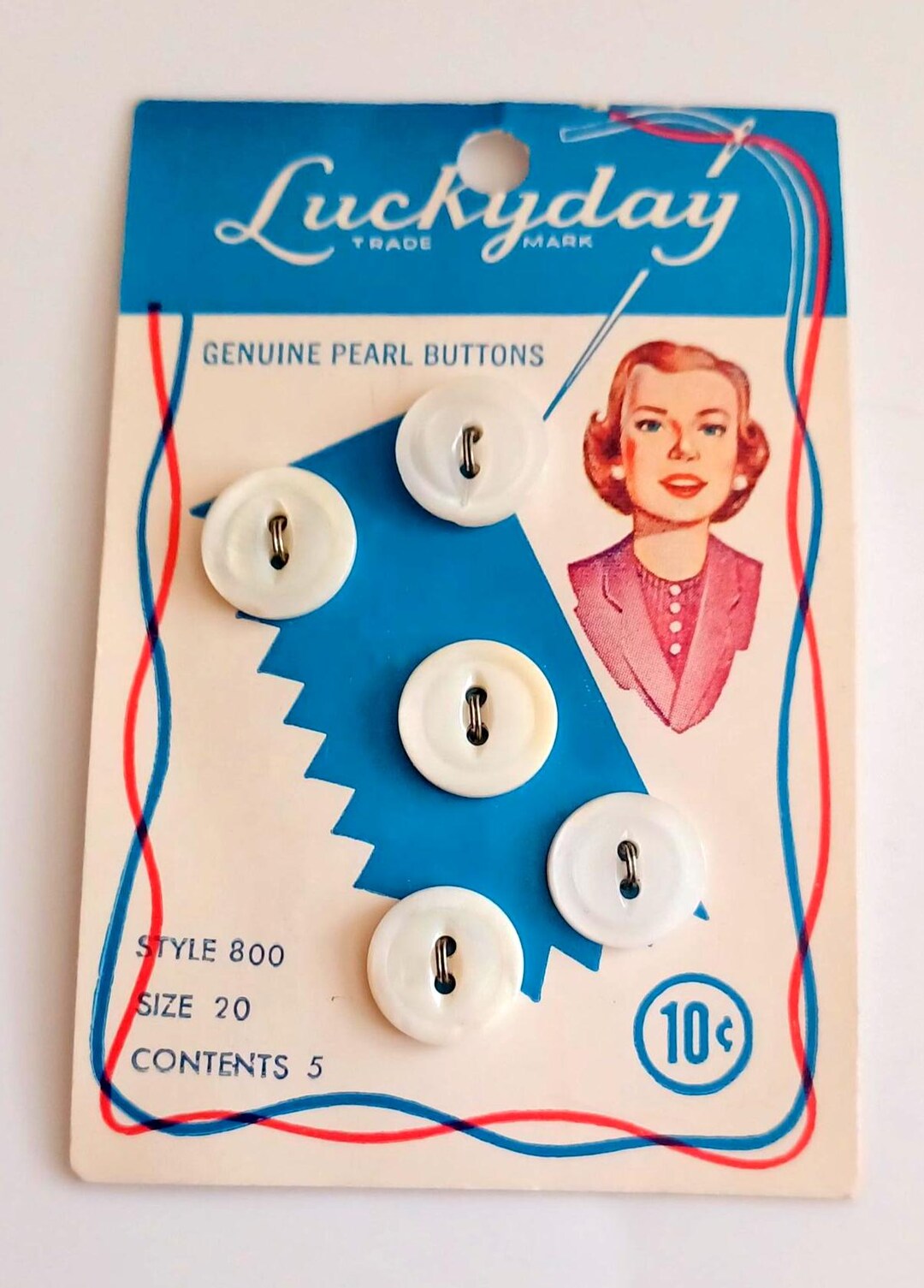 Vintage Luckyday Genuine Pearl Buttons Carded (5) - Etsy