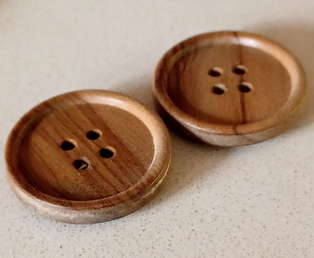 Vintage Large Wooden 4 Hole Buttons (2) 0091 - Etsy
