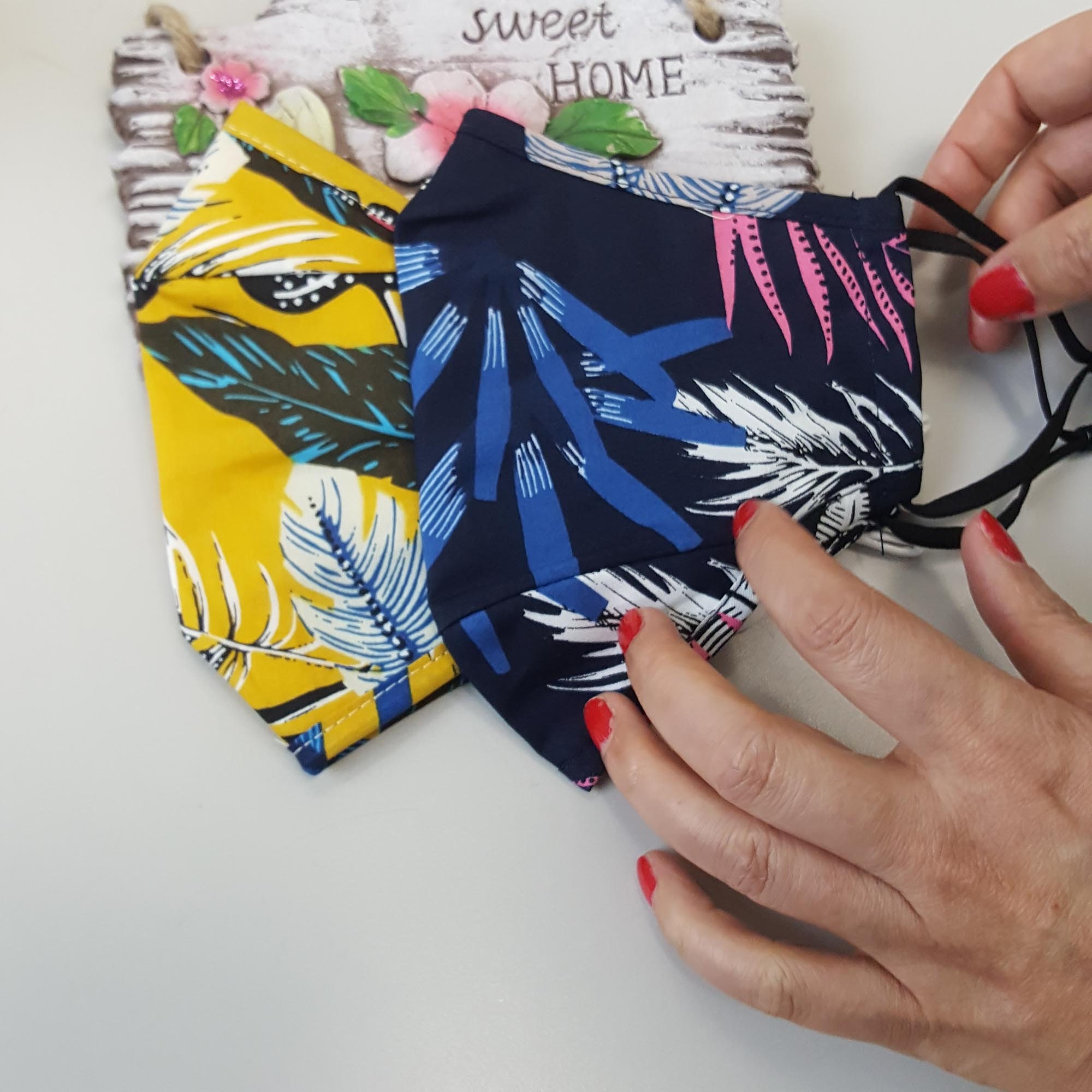 Pack of 2 Cotton Geometric Abstract Art Face Mask w/Nose Wire | Etsy