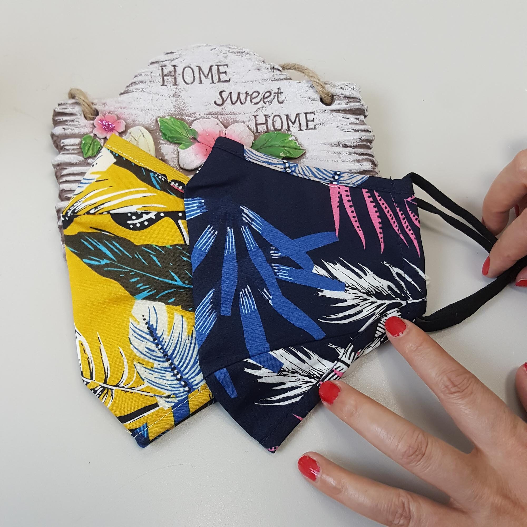 Pack of 2 Cotton Geometric Abstract Art Face Mask w/Nose Wire | Etsy