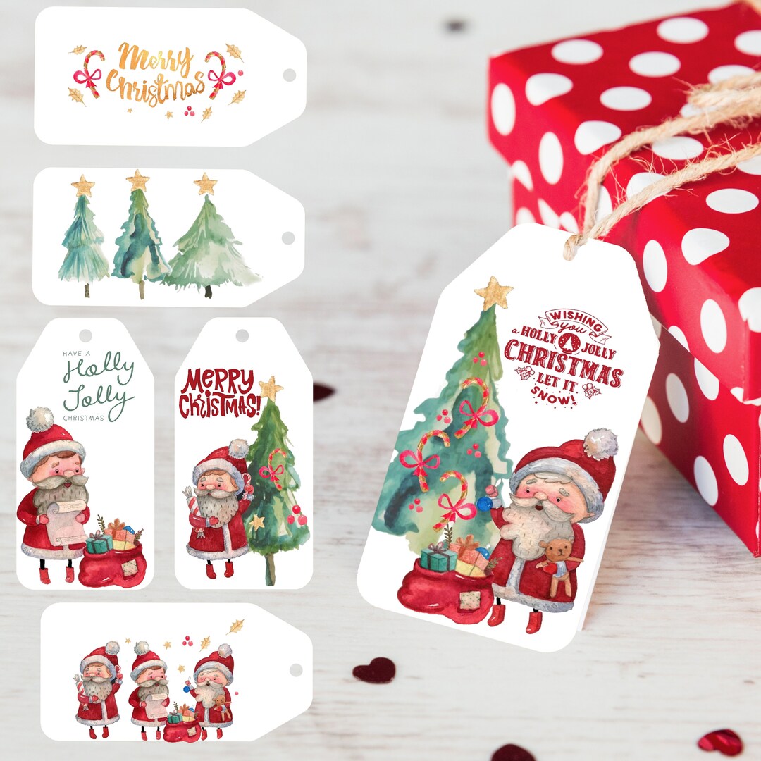 Digital Printable Christmas Tags Santa Tags - Etsy