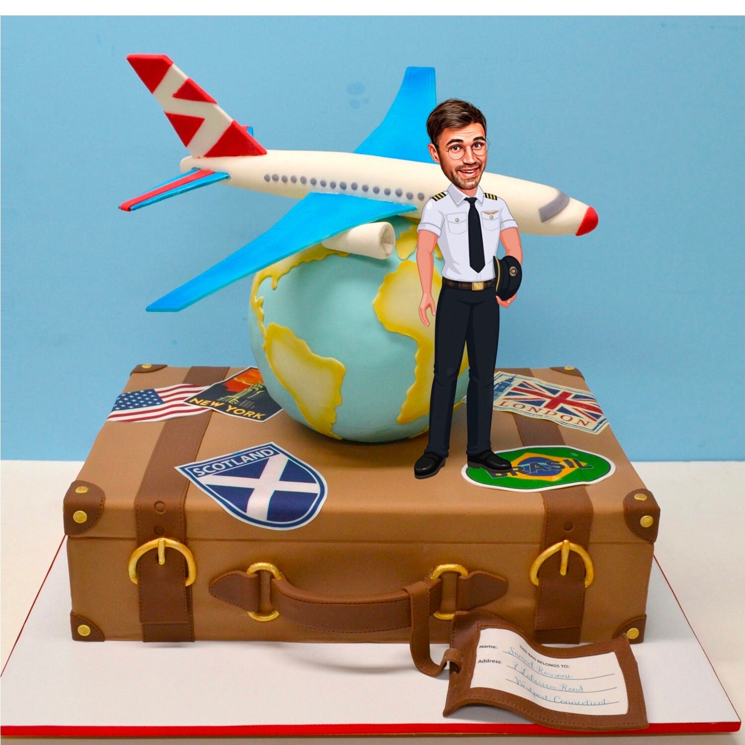 Personalized Pilot Cupcake Toppers, Airplane Cupcake Toppers Birthday ...