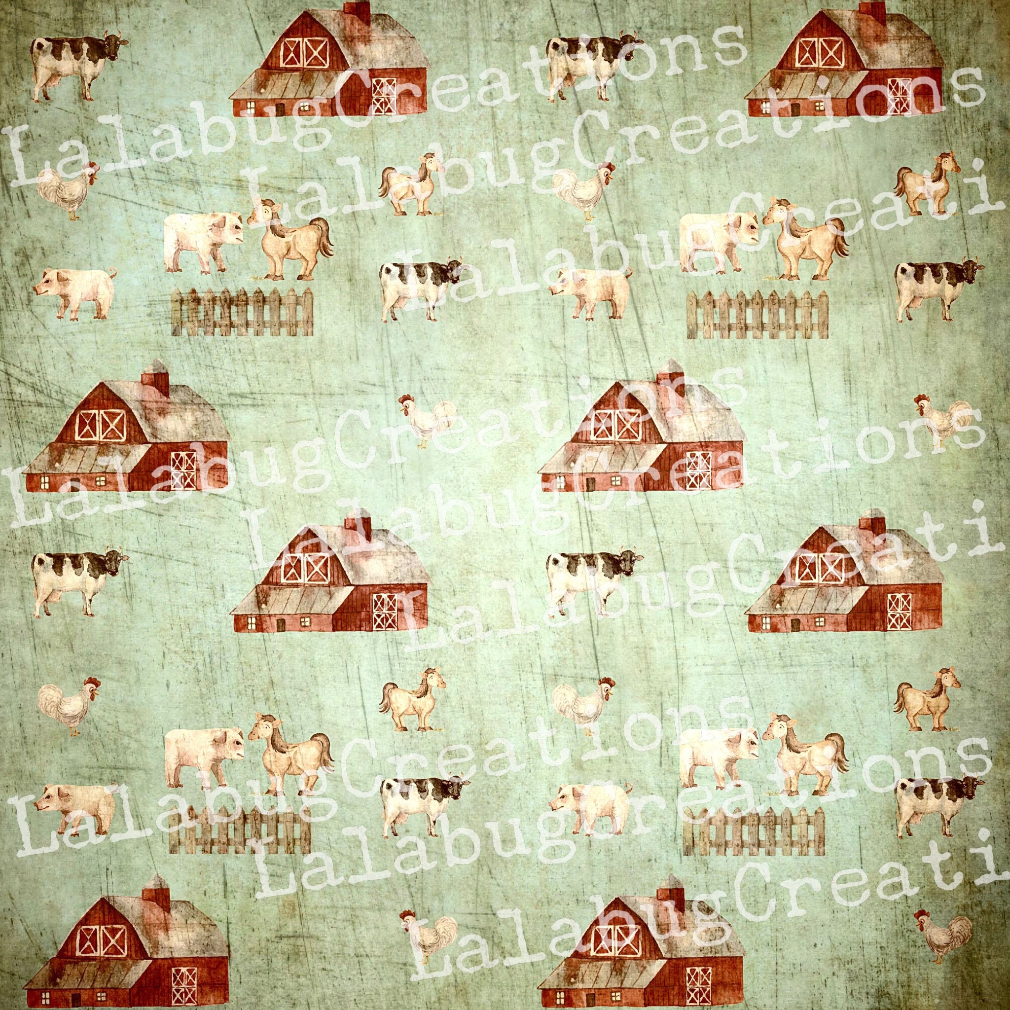 Farm Life Digital Paper Vintage Farm Paper Scrapbook Paper | Etsy