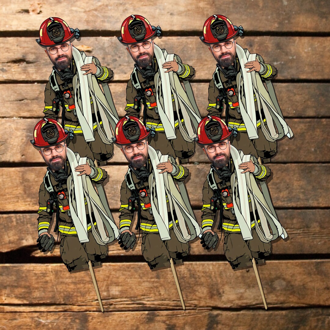 Personalized Firefighter Cupcake Toppers, Graduation Fire School ...