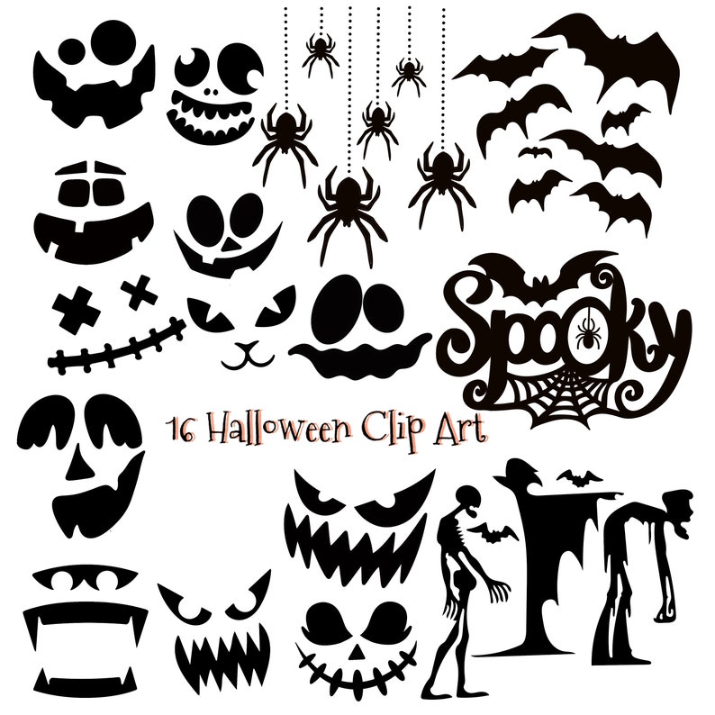Halloween Digital Clip Art Instant Download - Etsy