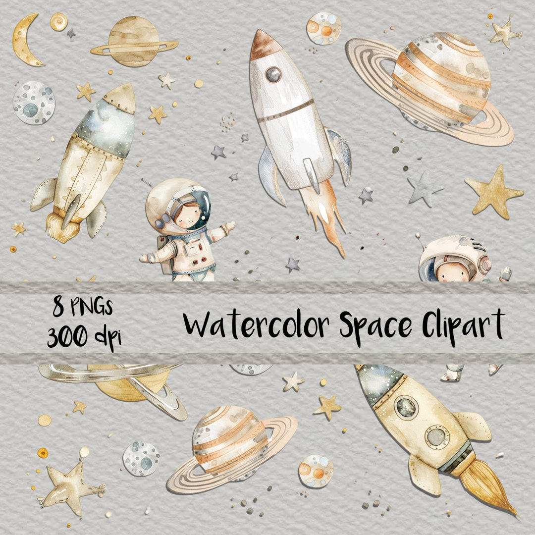 Watercolor Space Astronaut Clipart, Astronaut PNG, Space Clipart ...