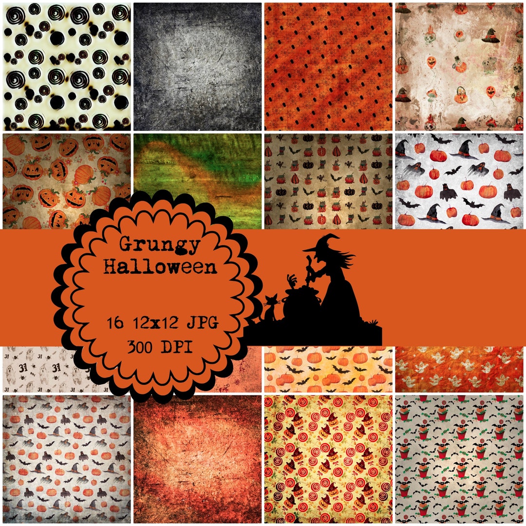 Halloween Digital Paper Scrapbook Card Making Party - Etsy