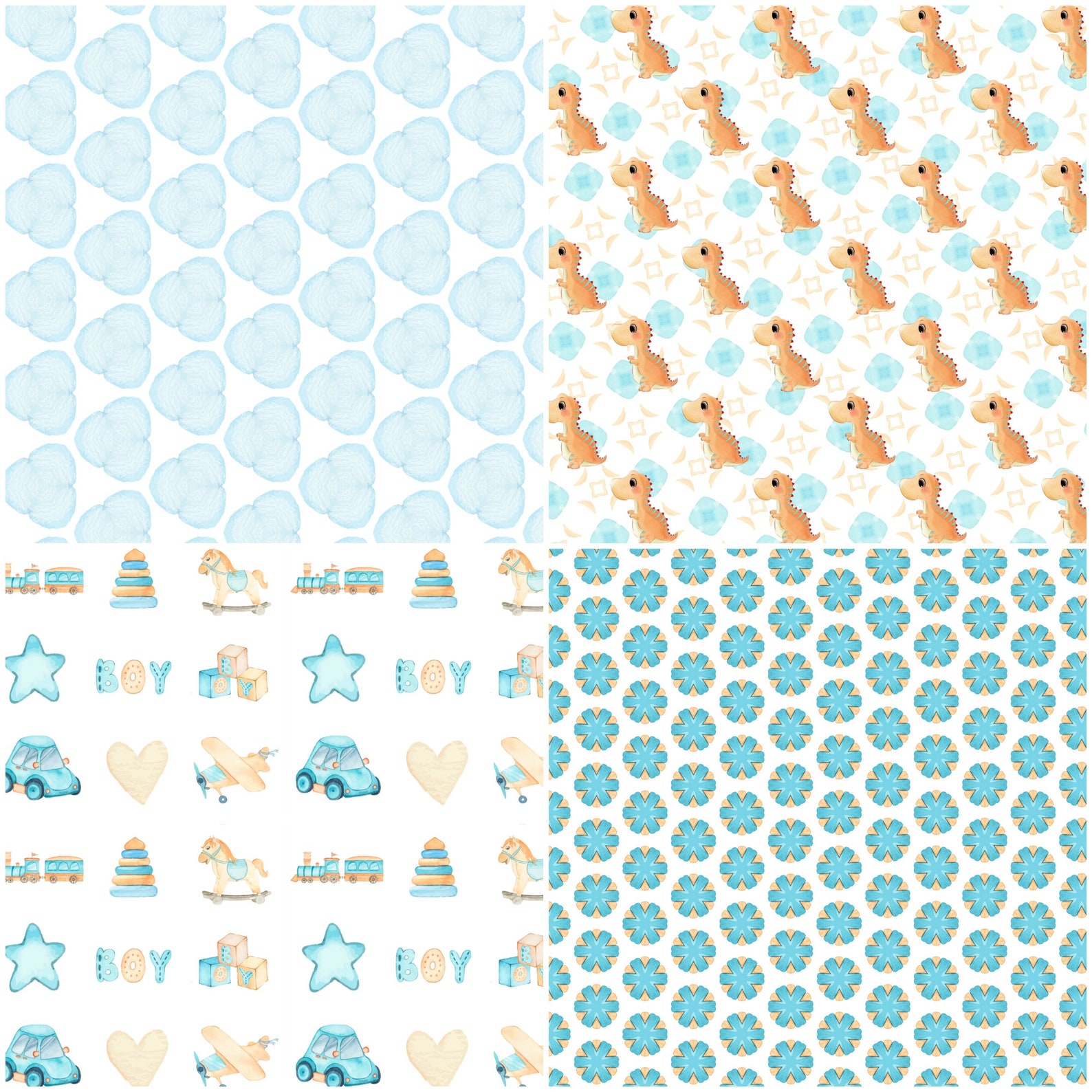 Baby Boy Digital Paper Scrapbook Paper Printable Paper - Etsy