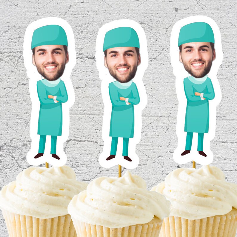 Digital Personalized Surgeon Doctor Cupcake Toppers - Etsy