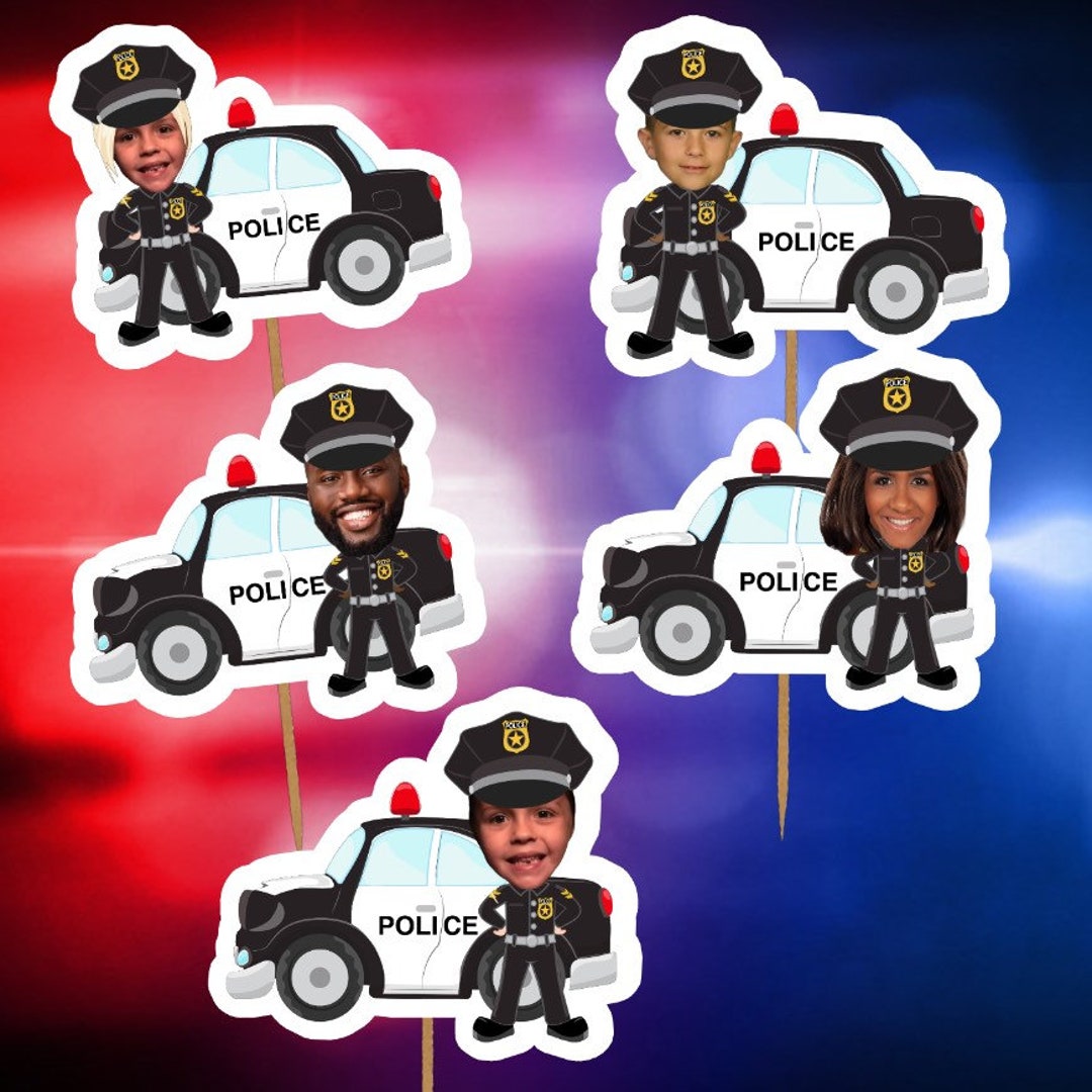 Digital Personalized Police Cop Policeman Cupcake Toppers Digital ...