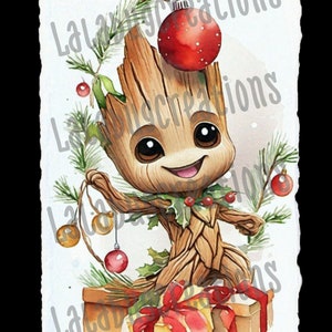 Digital Printable Christmas Tags Groot Christmas - Etsy