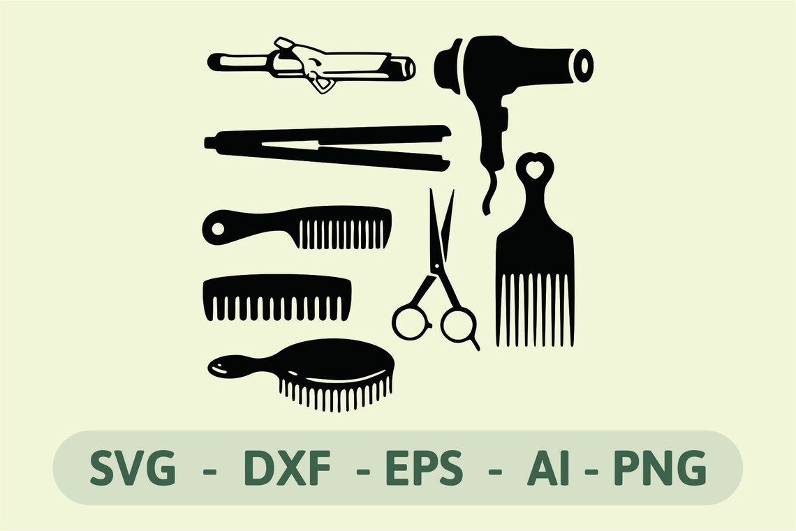 Hair Tools SVG Files, Hairdresser Tools, Hair Stylist Clipart, Salon ...