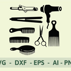 Hair Tools SVG Files, Hairdresser Tools, Hair Stylist Clipart, Salon ...