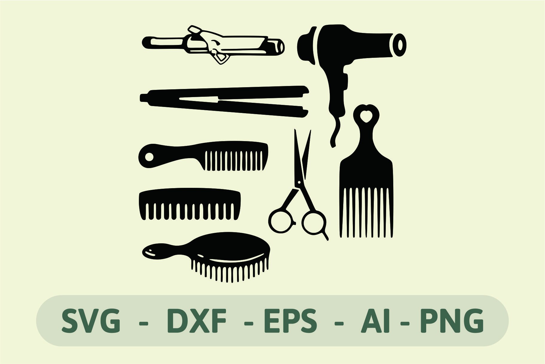 Hair Tools SVG Files, Hairdresser Tools, Hair Stylist Clipart, Salon ...