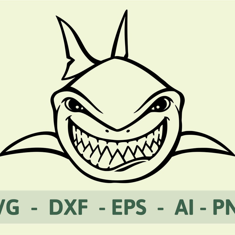 Shark Face Svg - Etsy